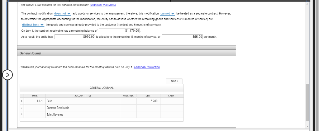 Contract Modification Ins Chart of Accounts Analysis | Chegg.com