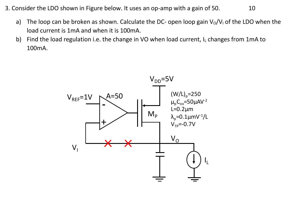 Solved 3. Consider the LDO shown in Figure below. It uses an | Chegg.com