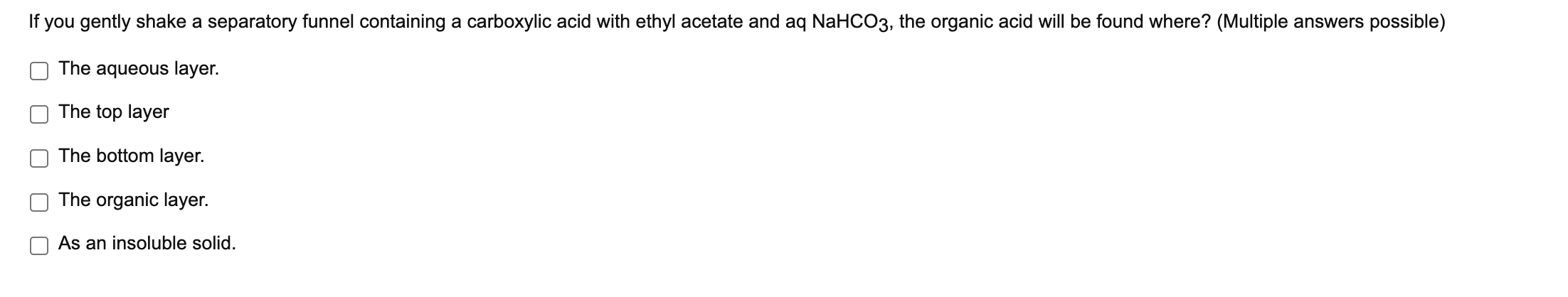 Solved If you gently shake a separatory funnel containing a | Chegg.com