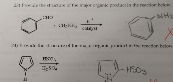 Solved 23) Provide the structure of the major organic | Chegg.com