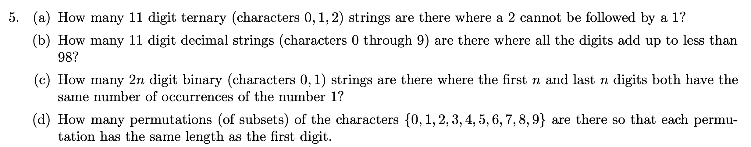 Solved Course name: Intro to Combinatorics Please solve all | Chegg.com