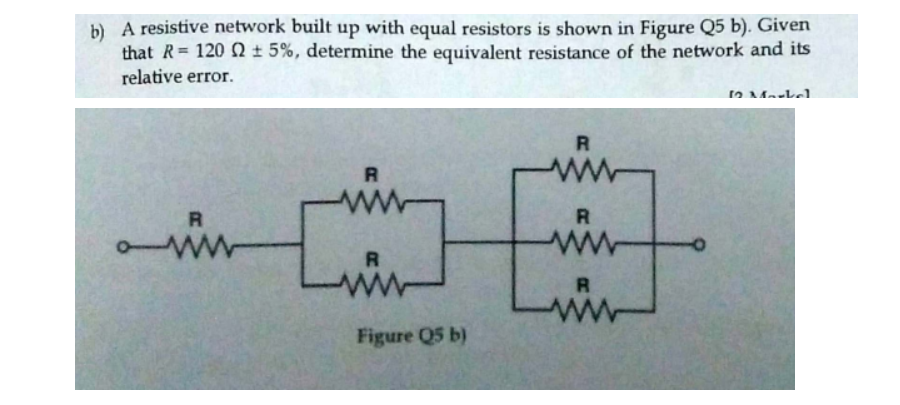 Solved b) A resistive network built up with equal resistors | Chegg.com