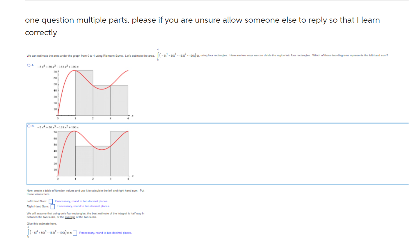 Solved one question multiple parts. please if you are unsure | Chegg.com