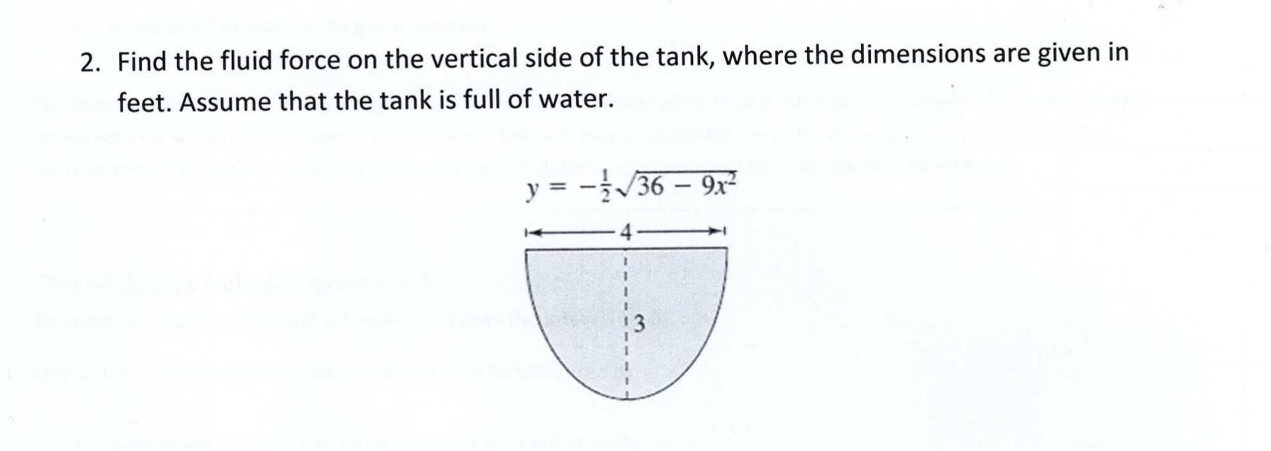 Solved 2. Find the fluid force on the vertical side of the | Chegg.com