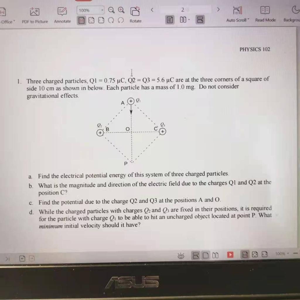 Solved Three charged particles, Q1 = 0.75 °C, Q2 = Q3 = 5.6 | Chegg.com