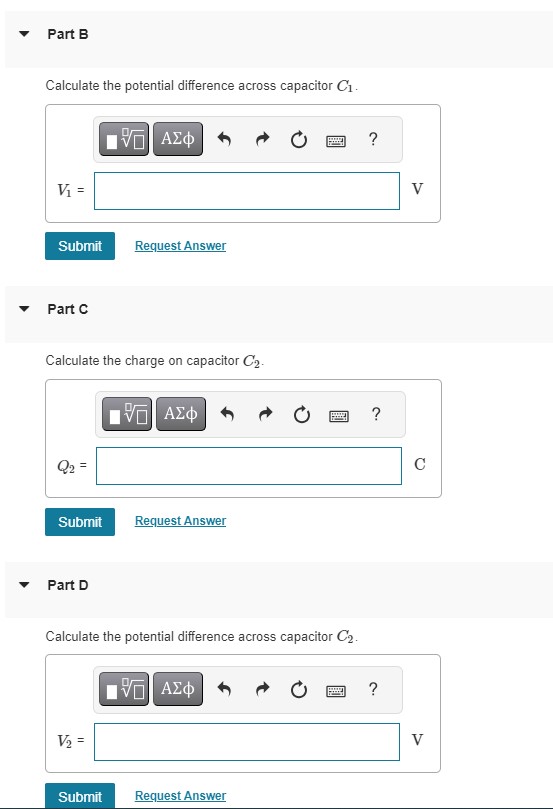 Solved Calculate The Potential Difference Across Capacitor