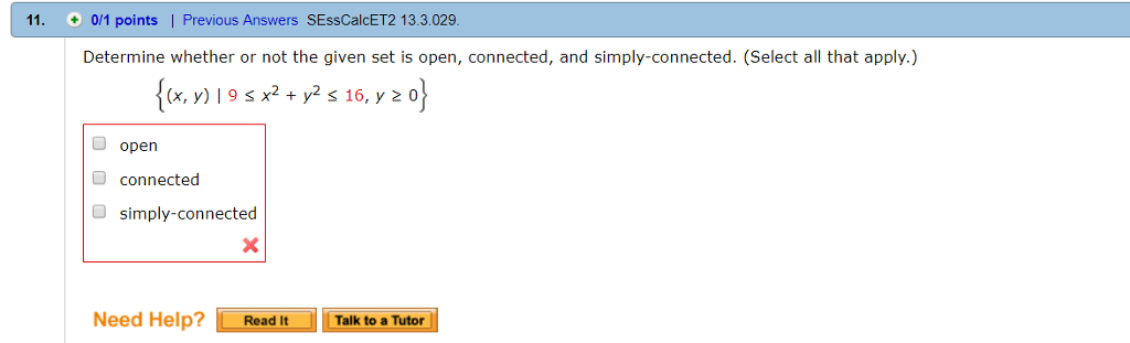 Solved 11. 0/1 points | Previous Answers SEssCalcET2 | Chegg.com