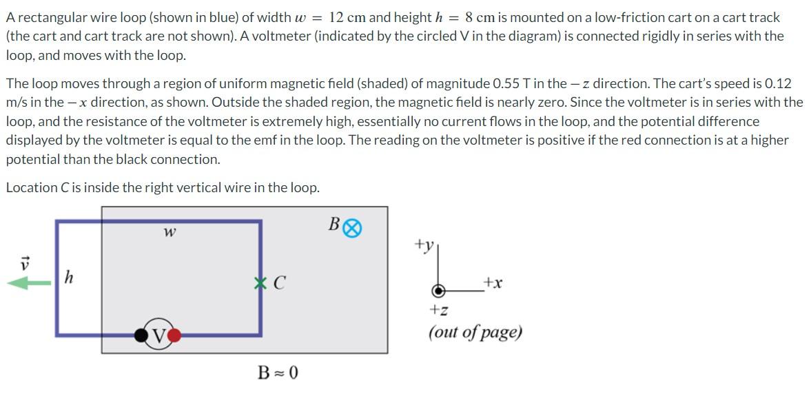 Solved A Rectangular Wire Loop Shown In Blue Of Width W12 