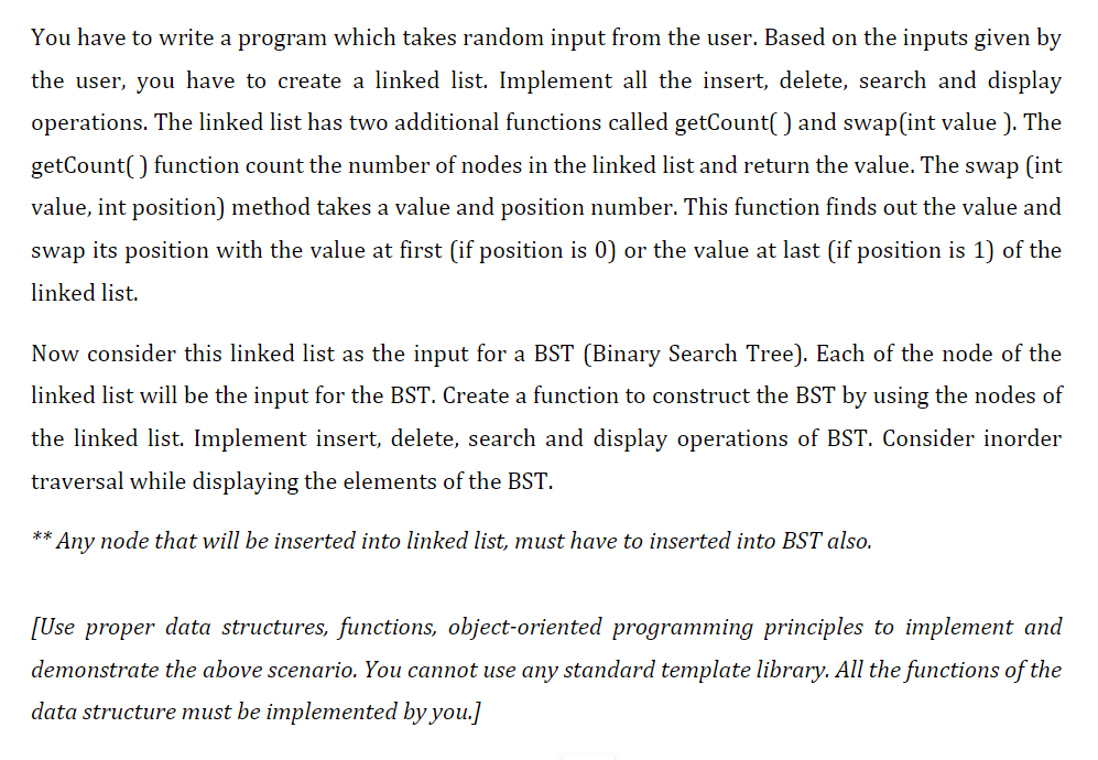 Solved You have to write a program which takes random input | Chegg.com