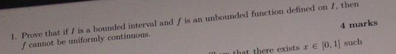 Solved 1. Prove that if I is a bounded interval and is an | Chegg.com