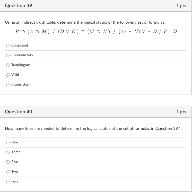 Using an indirect truth table, determine the logical | Chegg.com