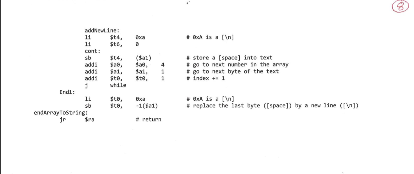 MIPS Assembly code explanation and relation for all | Chegg.com