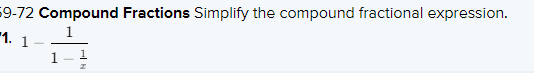 Solved 9-72 Compound Fractions Simplify the compound | Chegg.com
