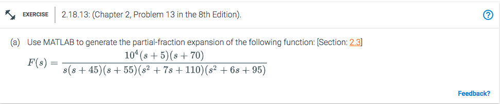 Solved Use MATLAB to generate the partial-fraction expansion | Chegg.com
