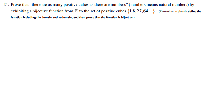 Solved 21. Prove that “there are as many positive cubes as | Chegg.com