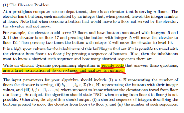 (1) The Elevator Problem At a prestigious computer | Chegg.com