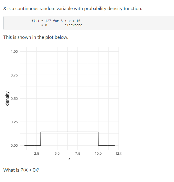 Solved X is a continuous random variable with probability | Chegg.com