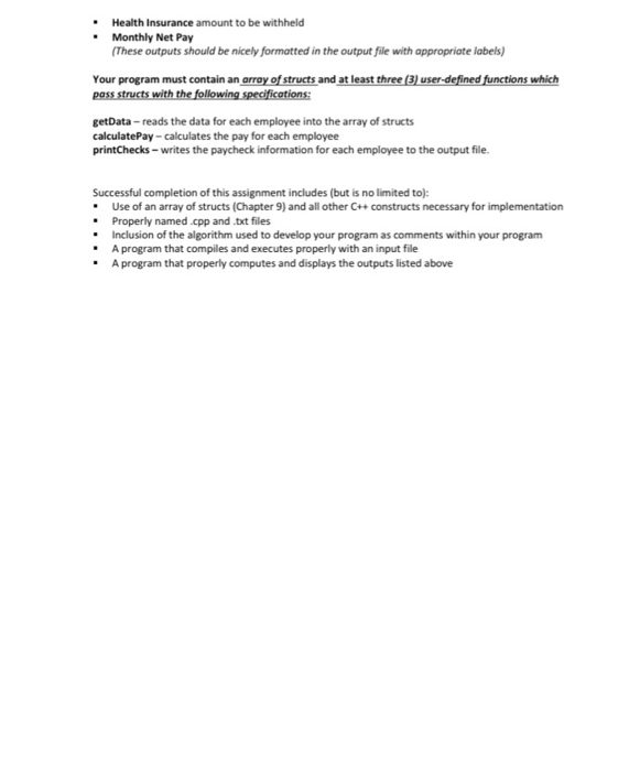 Solved Problem Description/Requirement Specifications: For | Chegg.com