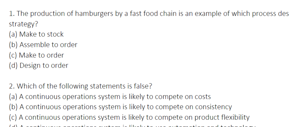 Solved The production of hamburgers by a fast food chain is | Chegg.com
