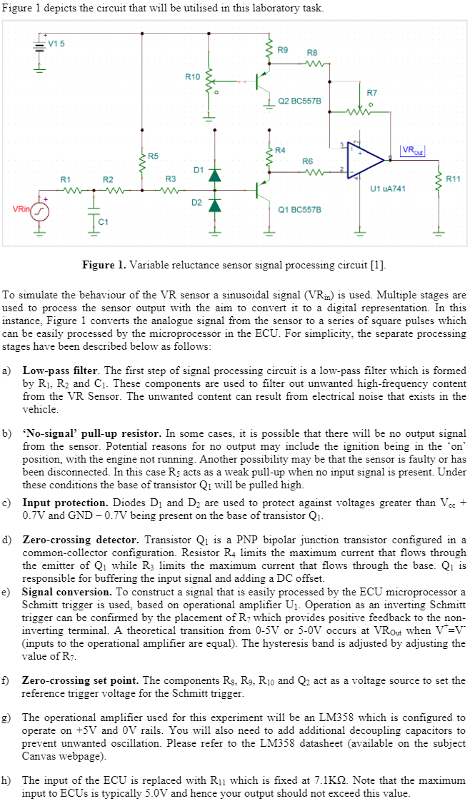 Solved Figure 1 depicts the circuit that will be utilised in | Chegg.com