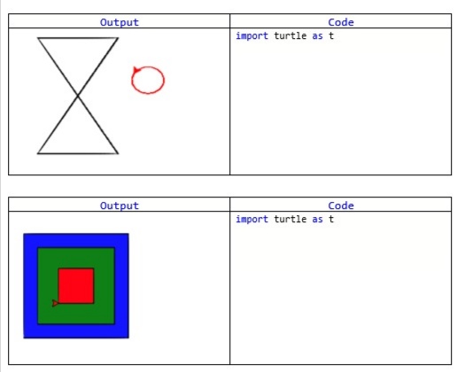 Solved Write python program to draw the following shape by | Chegg.com