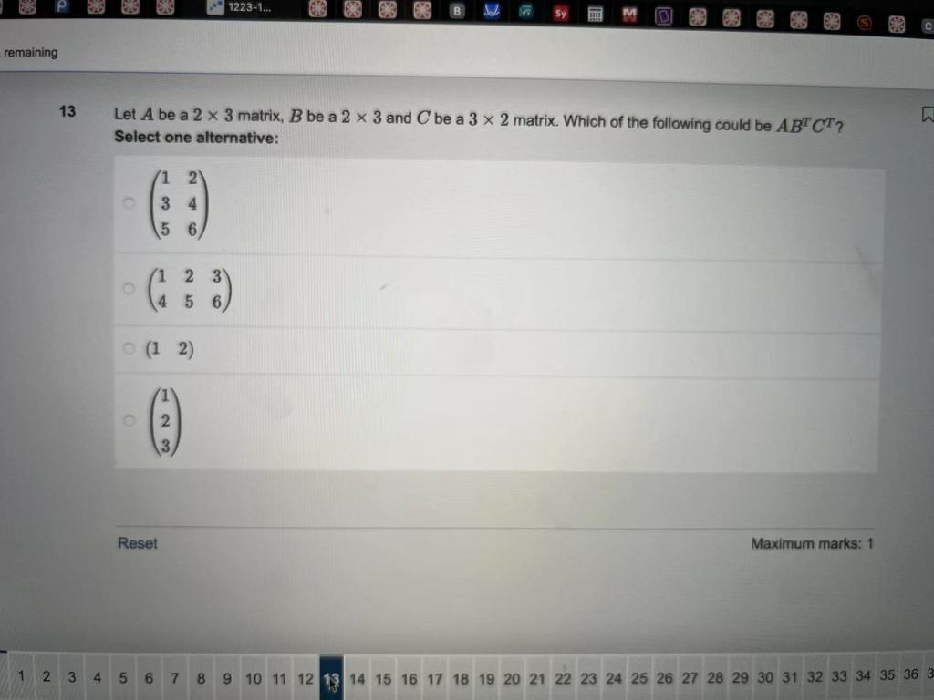 Solved remaining 1223-1... 13 Let A be a 2 x 3 matrix, B be | Chegg.com