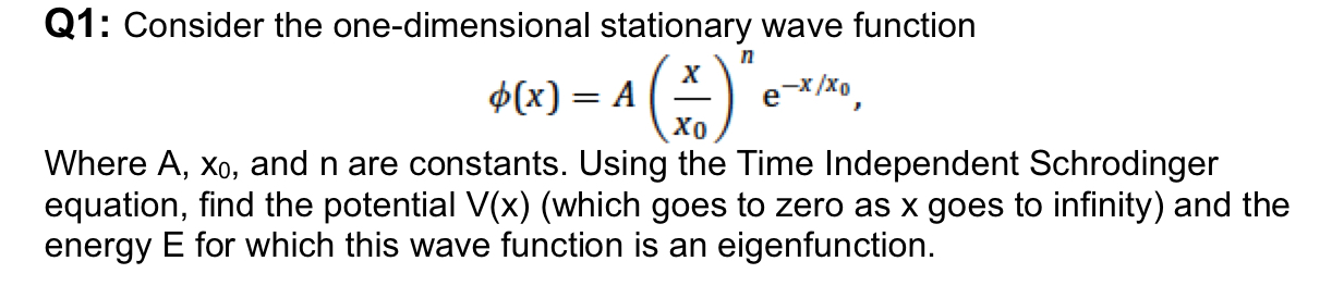 Solved Q1: Consider the one-dimensional stationary wave | Chegg.com