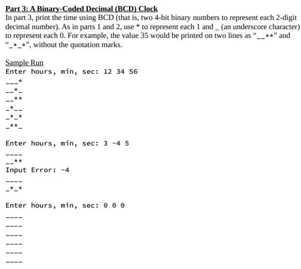 Part 3 A Binary Coded Decimal Bcd Clock In Part 3 Chegg