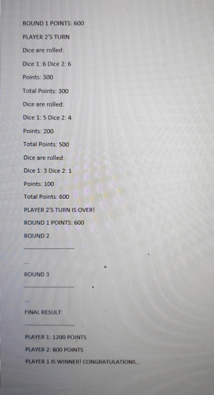Solved Exercise 2) Dice Game: Simplified Bo Bing Note: If | Chegg.com