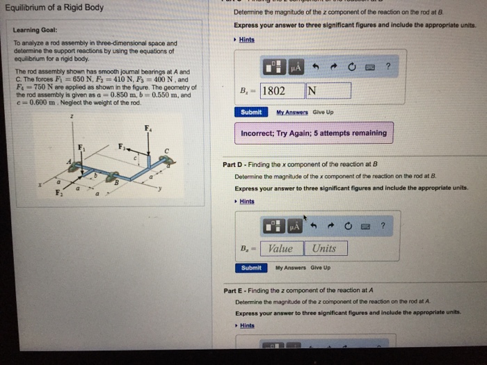 Solved Equilibrium of a Rigid Body Part A- Finding the y | Chegg.com