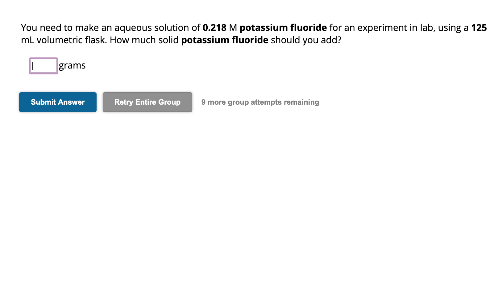 Solved You need to make an aqueous solution of 0.218M | Chegg.com