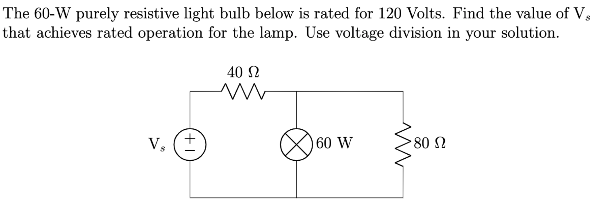 Solved The 60-W purely resistive light bulb below is rated | Chegg.com