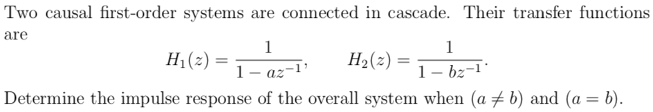 Solved Two causal first-order systems are connected in | Chegg.com