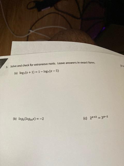 Solved 192 3. Solve and check for extraneous roots. Leave | Chegg.com