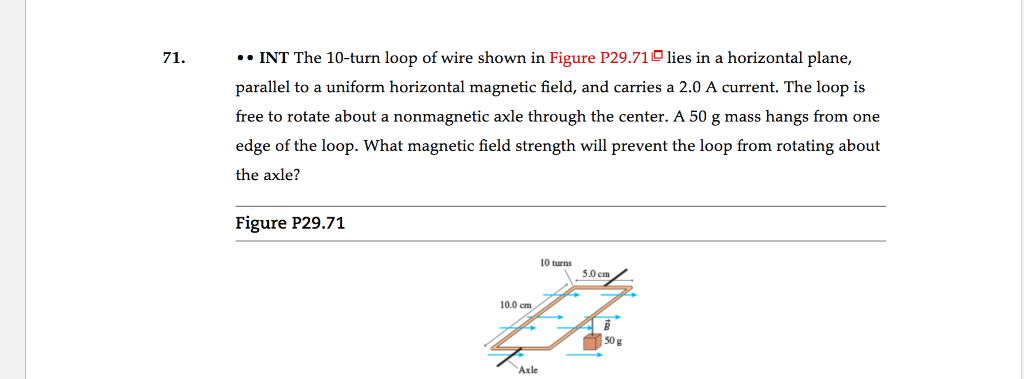 Solved - INT The 10-turn loop of wire shown in Figure P29.71 | Chegg.com