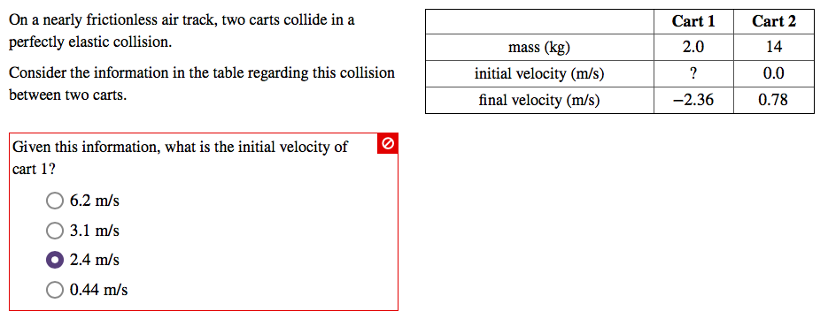 Solved On a nearly frictionless air track, two carts collide | Chegg.com