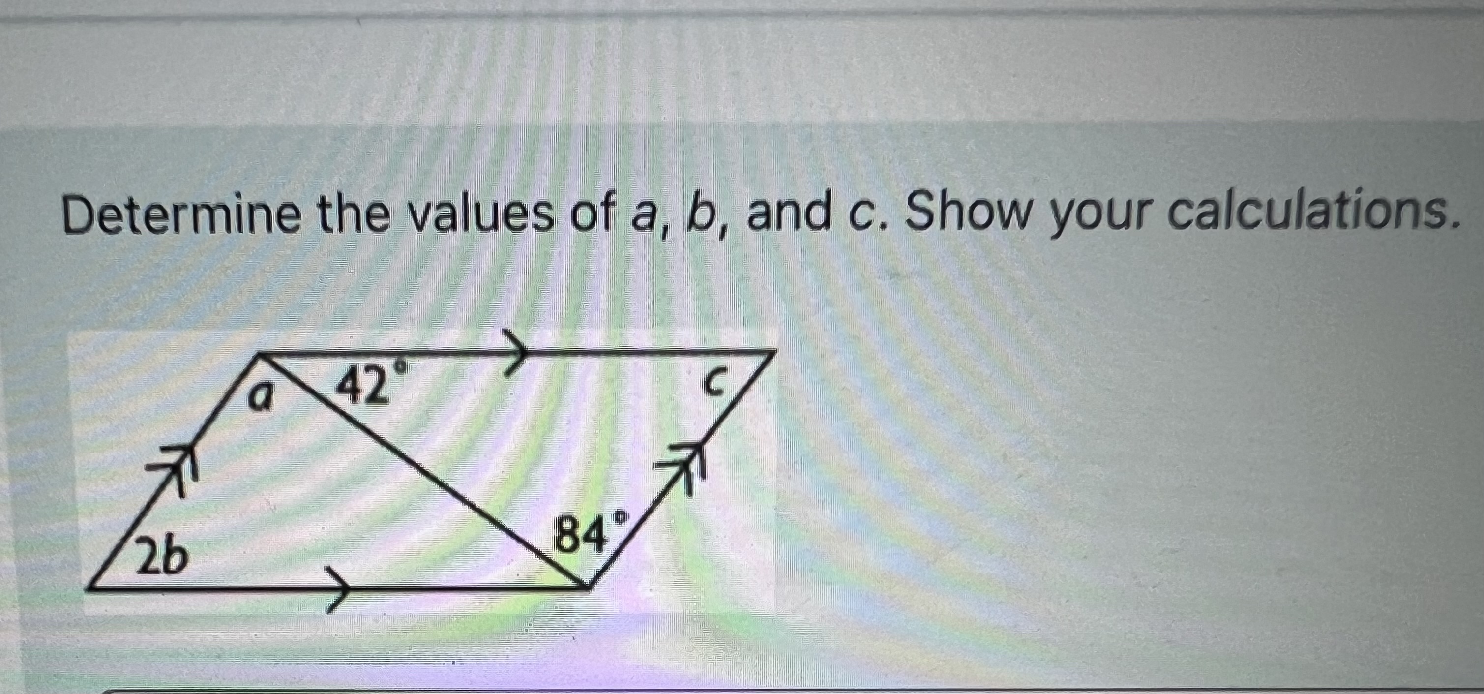 Solved Determine the values of a,b, and c. Show your | Chegg.com