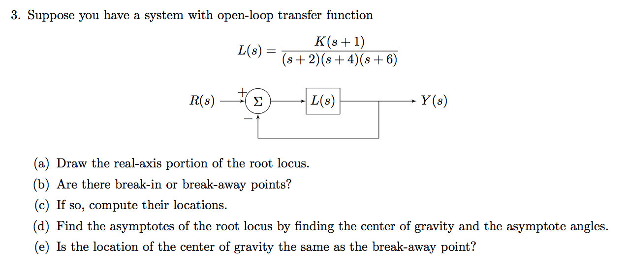 Solved 3. Suppose you have a system with open-loop transfer | Chegg.com