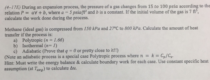 Solved During an expansion process, the pressure of a gas | Chegg.com