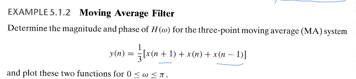 Solved EXAMPLE 5.1.2 Moving Average Filter Determine the | Chegg.com