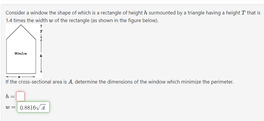 Solved Consider a window the shape of which is a rectangle | Chegg.com
