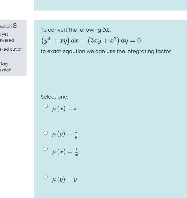 Solved estion 8 yet swered rked out of To convert the | Chegg.com