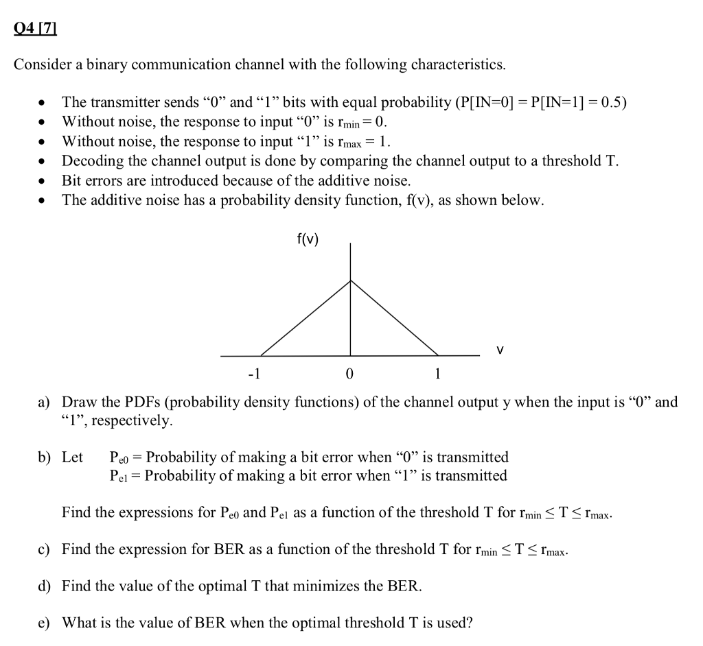 Solved Q417] Consider a binary communication channel with | Chegg.com