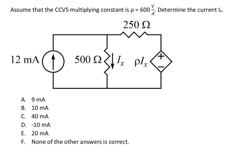 Solved Assume that the CCVS multiplying constant is ?-600%. | Chegg.com