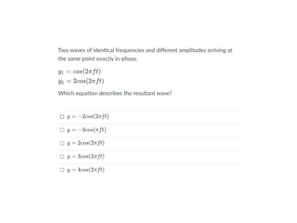 Solved Two waves of identical frequencies and different | Chegg.com