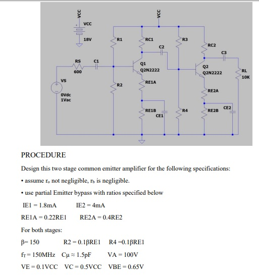 Solved 18V R1 RC1 R3 C2 RC2 C3 C1 02 Q2N2222 600 Q2N2222 10K | Chegg.com