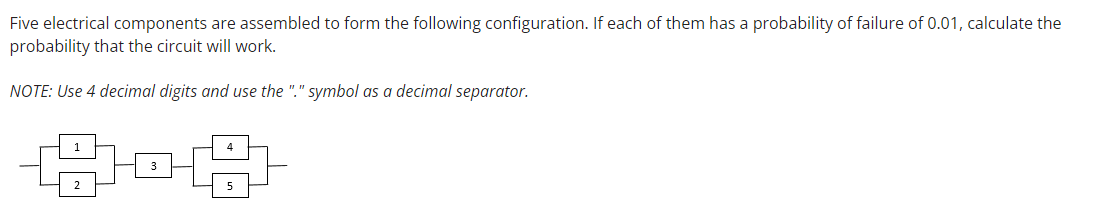 Solved Five electrical components are assembled to form the | Chegg.com