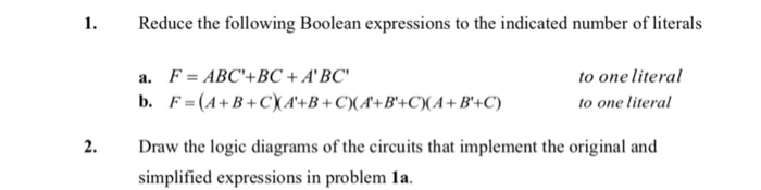 Solved Reduce the following Boolean expressions to the | Chegg.com