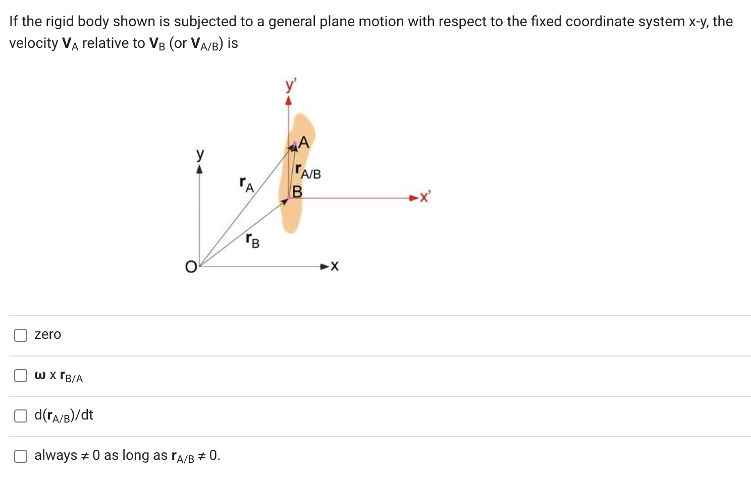 Solved If the rigid body shown is subjected to a general | Chegg.com