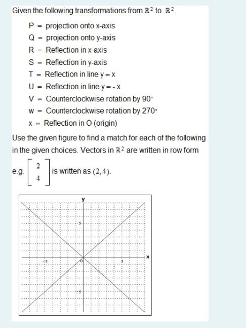 Solved Given the following transformations from R2 to R2. P | Chegg.com